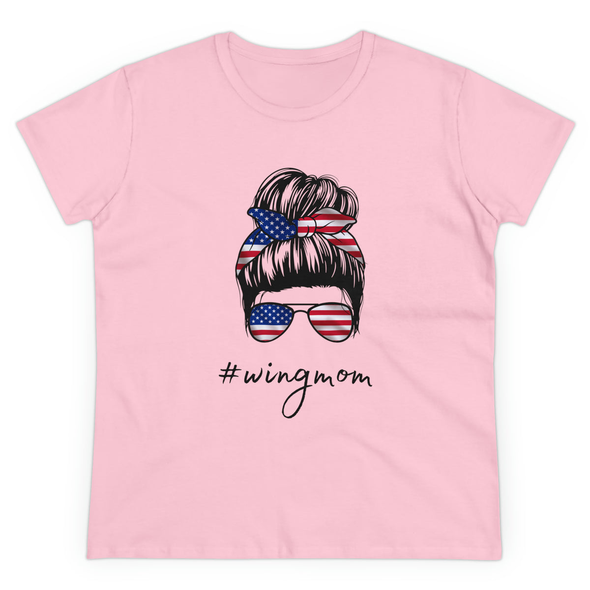 Messy Bun Flag Wingmom Ladies T-shirt – Aim High Shop
